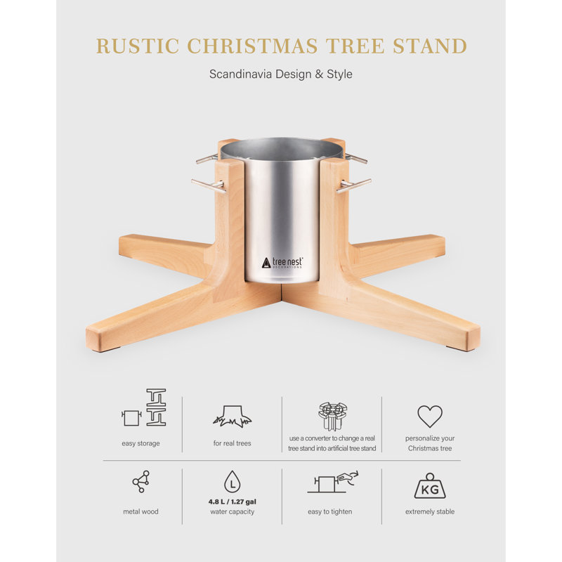 TreeNest Rustic Live Tree Stand & Reviews | Wayfair