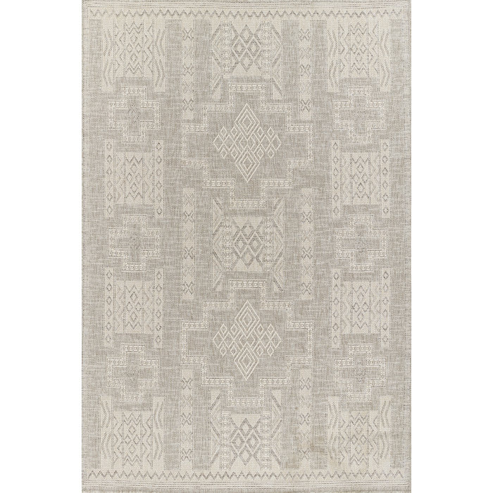 Joss & Main Pavia Moroccan Gray Indoor / Outdoor Area Rug | Wayfair