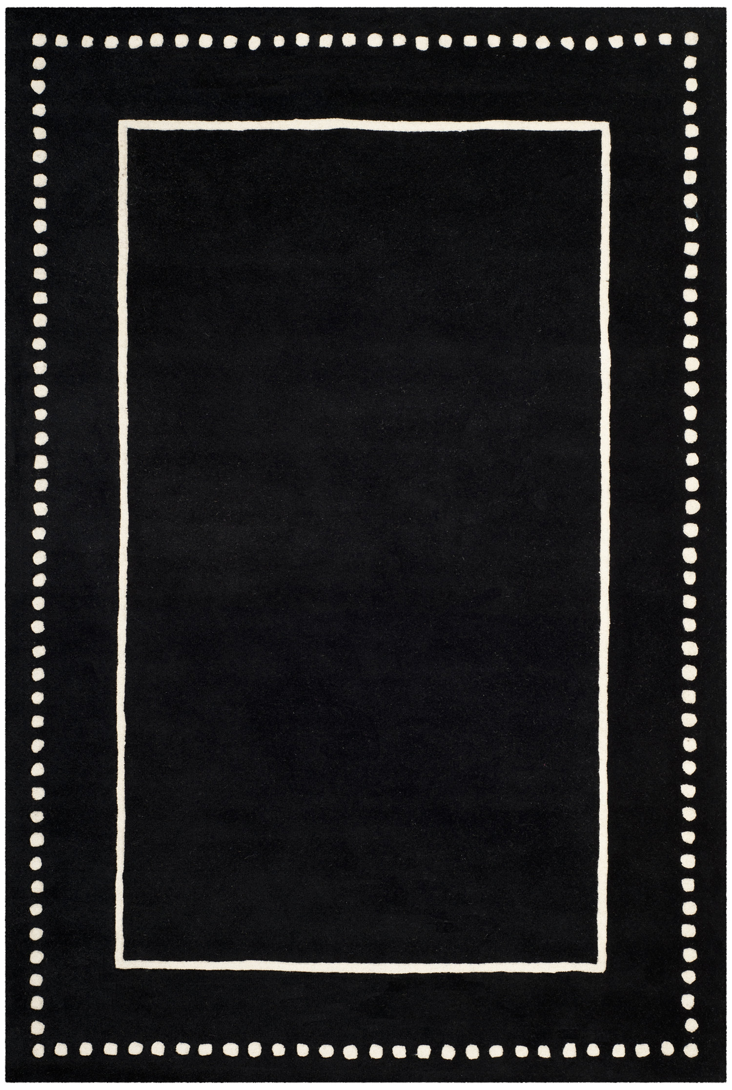 Ebern Designs Handmade Tufted Wool Black/Ivory Area Rug & Reviews | Wayfair