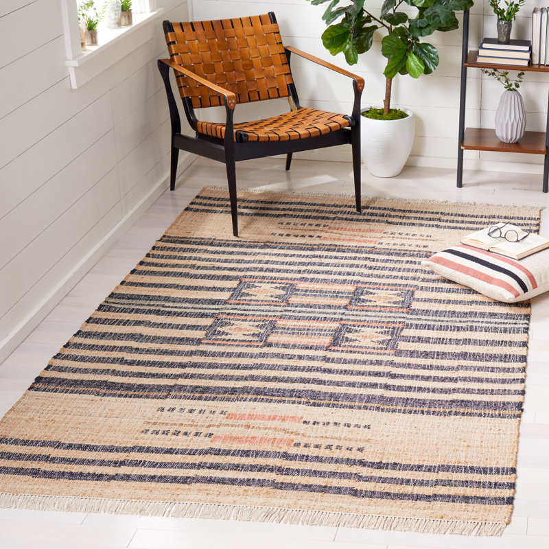Foundstone™ Zeke Flatweave Brown/Black Rug & Reviews | Wayfair