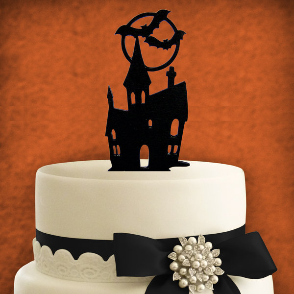 aMonogramArtUnlimited Haunted House Halloween Cake Topper | Wayfair