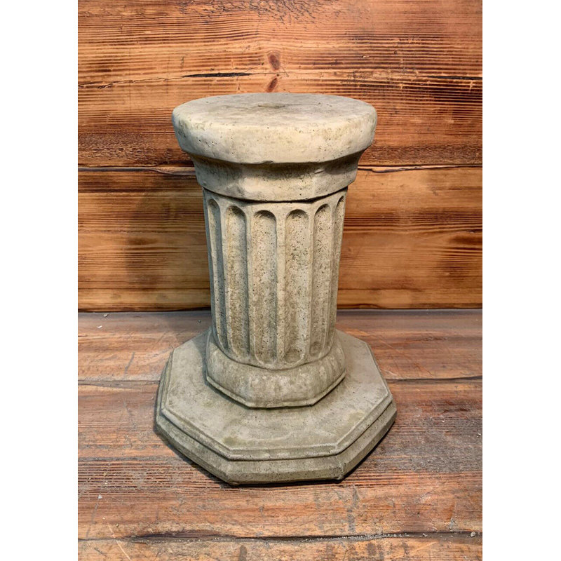 Marlow Home Co. Ifan Stone Garden Large Hexagonal Solid Heavy Plinth ...