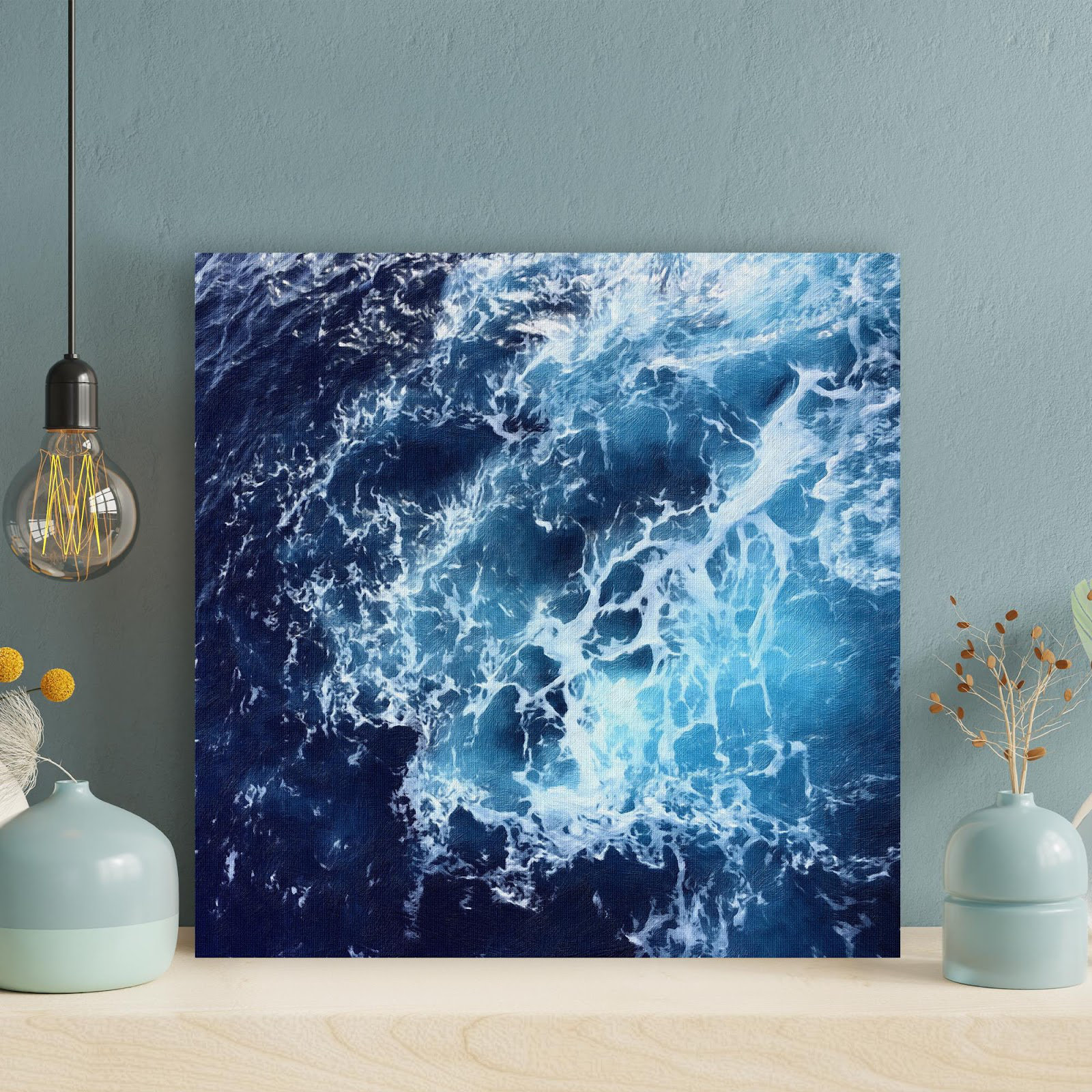 Highland Dunes Aerial Photo Of Large Body Of Water On Canvas Painting ...