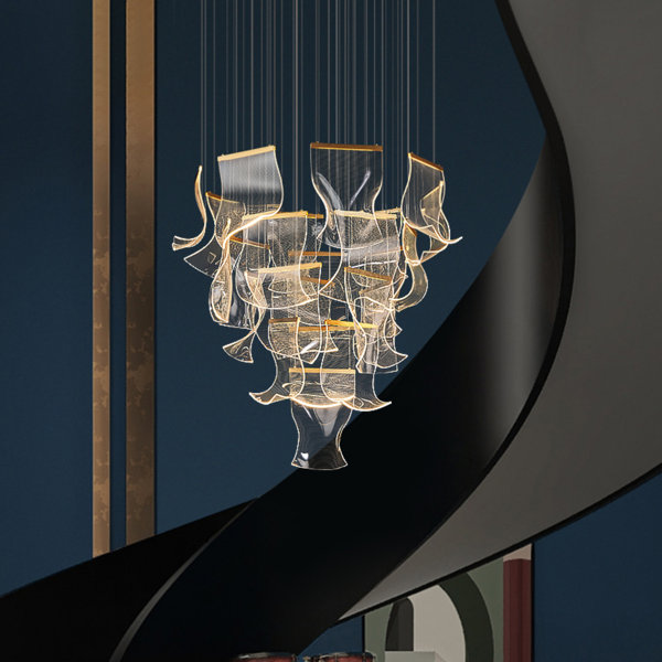 Orren Ellis Omicron 24 - Light Acrylic LED Tiered Chandelier | Wayfair