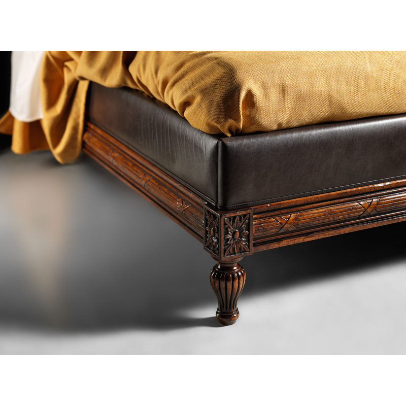 David Michael Upholstered Leather Bed | Perigold