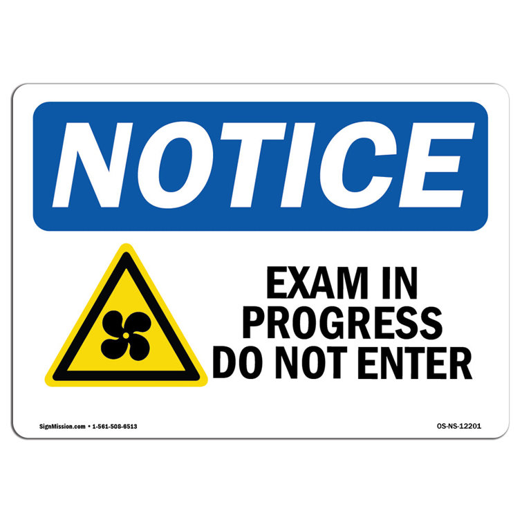 SignMission Exam in Progress Do Not Enter Sign | Wayfair
