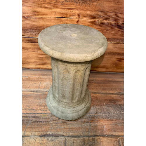 Marlow Home Co. Salim Stone Garden Large Round Solid Heavy Plinth ...
