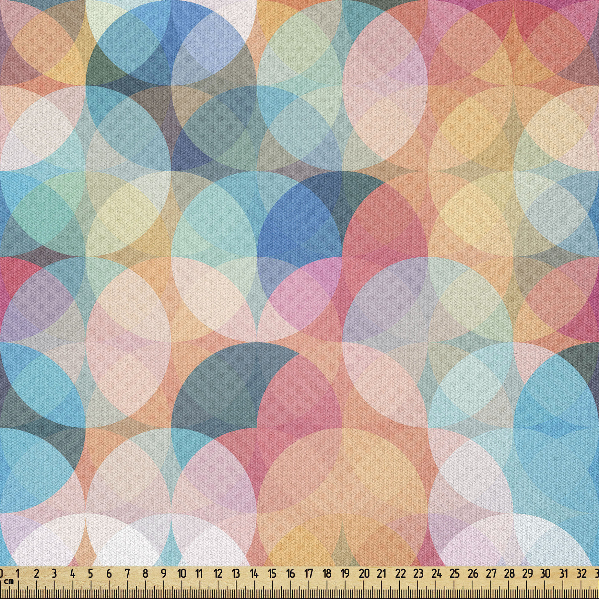 East Urban Home Geometric Fabric By The Yard, Soft Toned Overlap ...