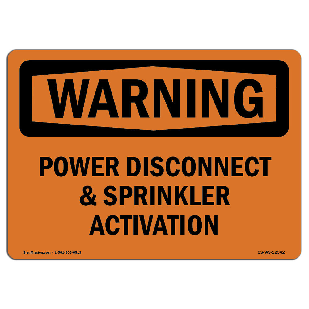 SignMission Power Disconnect And Sprinkler Activation Sign | Wayfair