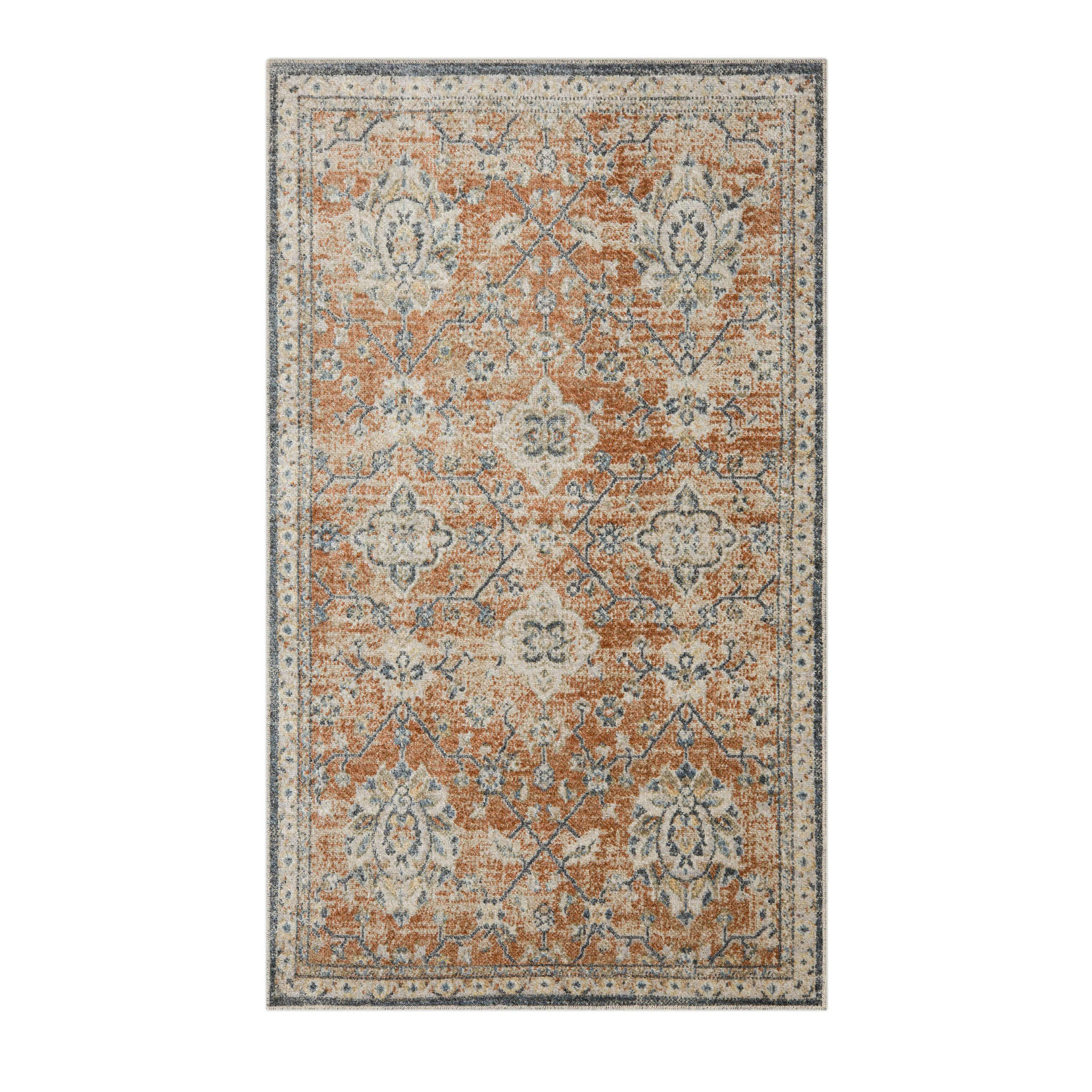 Bungalow Rose Performance Dark Orange Rug & Reviews | Wayfair