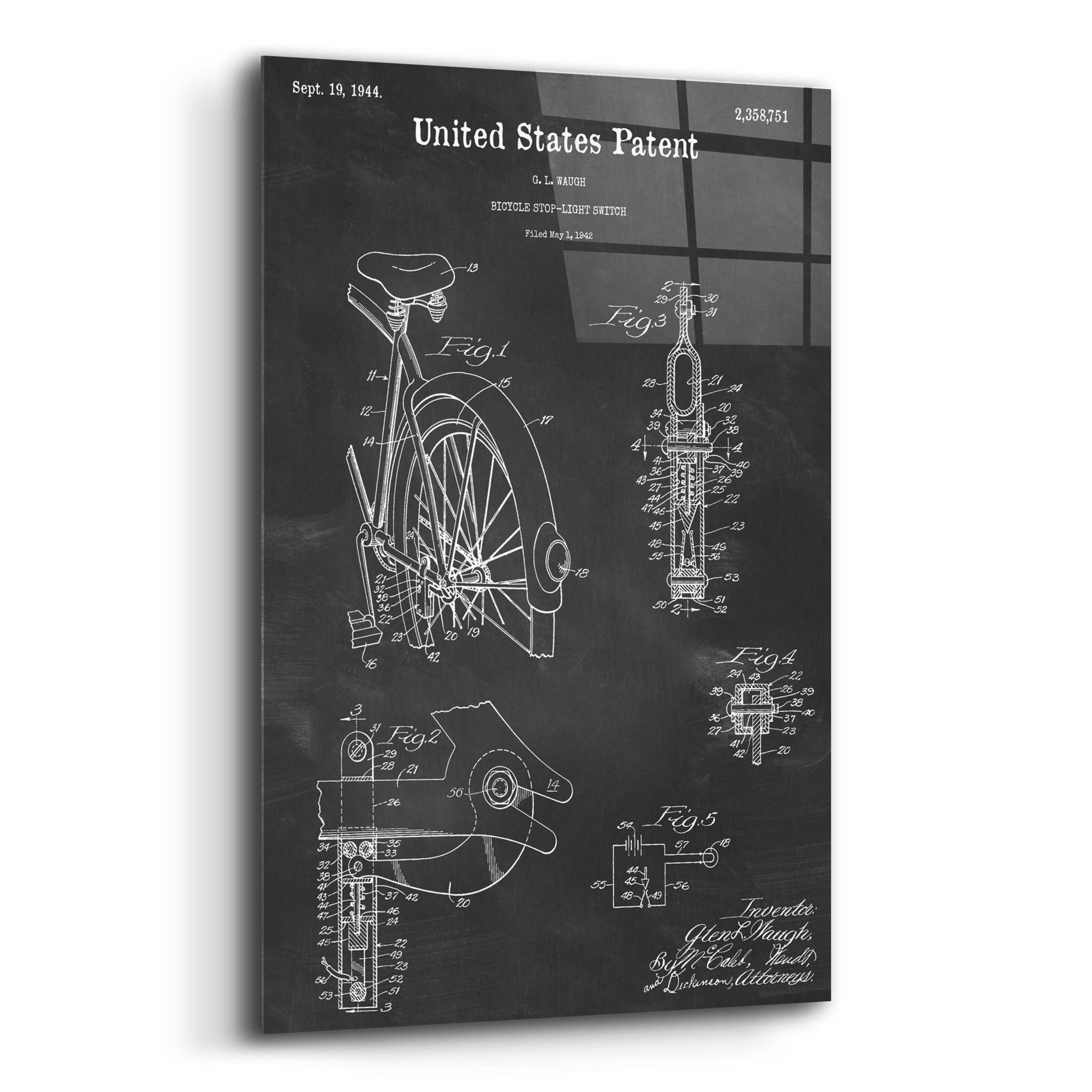 17 Stories Bicycle Stop-Light Switch Blueprint Patent Chalkboard ...