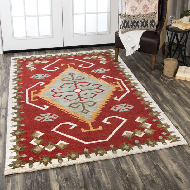 Loon Peak® Potts Handmade Hand Tufted Wool Rust Rug & Reviews | Wayfair