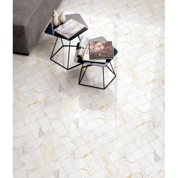 ES Stone 2.5" x 3" Marble Arabesque Mosaic Wall & Floor Tile & Reviews ...