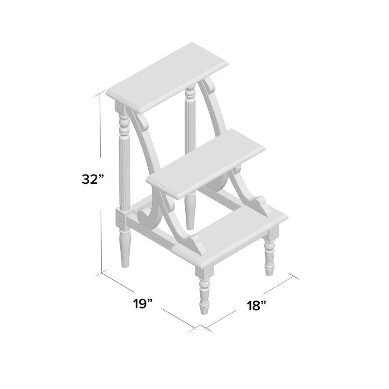 WFX Utility™ Library 3 Step Wood Step Stool & Reviews | Wayfair
