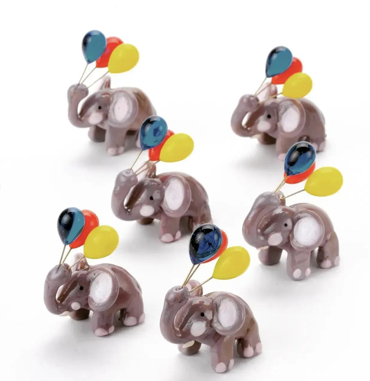 Indigo Safari Elephant with Ballons Figurine | Wayfair