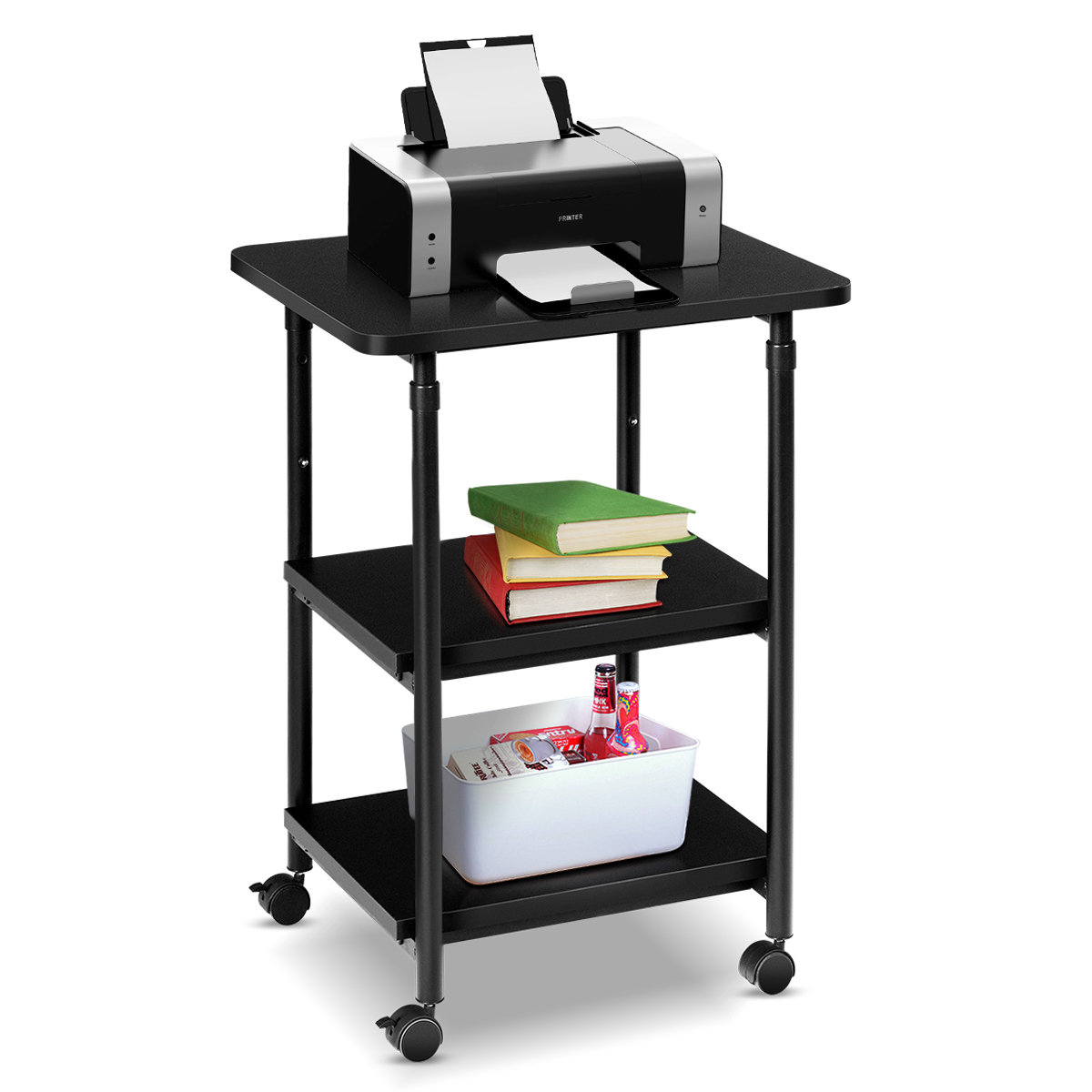 Topbuy Adjustable Rolling Under Desk Printer Stand & Reviews | Wayfair