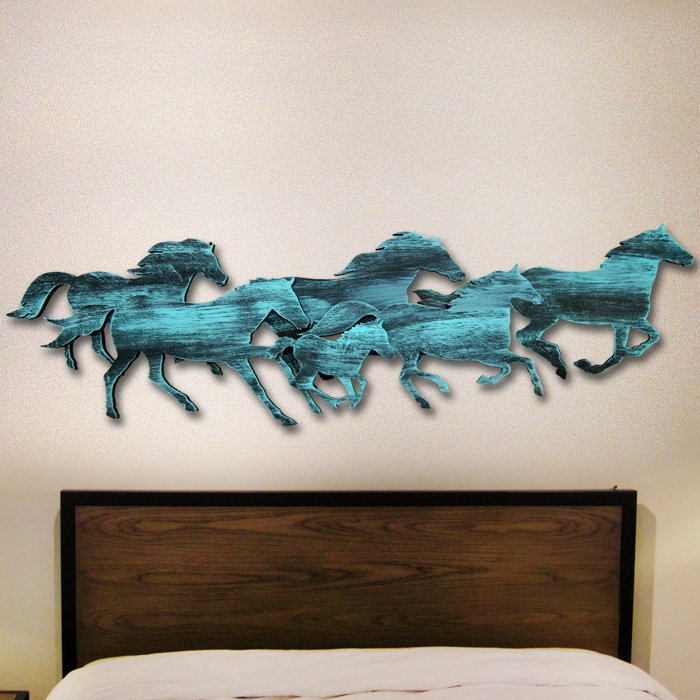 Union Rustic Running Herd of Horses Wooden Wall Décor & Reviews | Wayfair