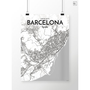 Wrought Studio Barcelona City Map On Paper Graphic Art | Wayfair