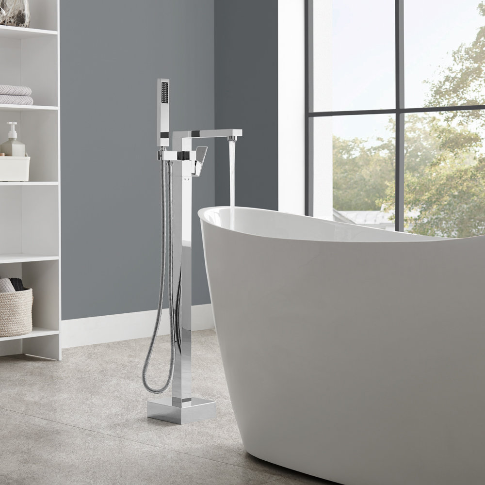 RunFine Group Floor Mounted Tub Filler with Handshower | Wayfair