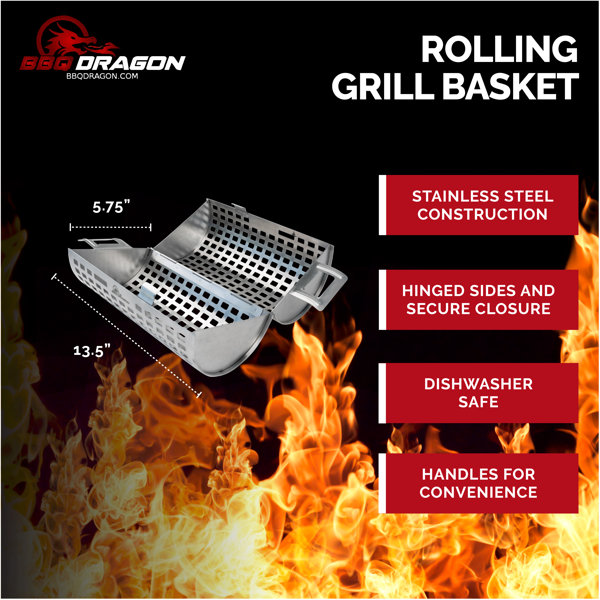 BBQ Dragon Rolling Grill BBQ Basket & Reviews | Wayfair