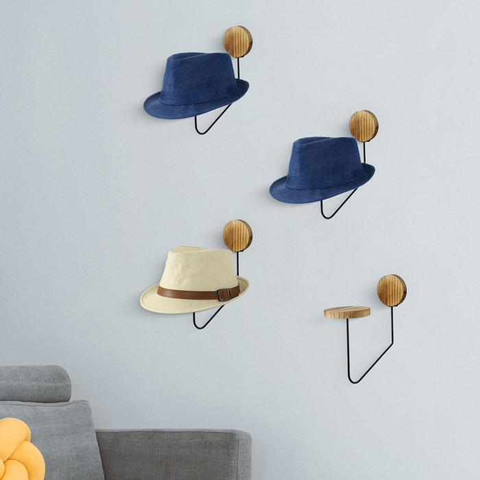 Latitude Run® Wall Mounted Hat Rack in Black/Brown | Wayfair