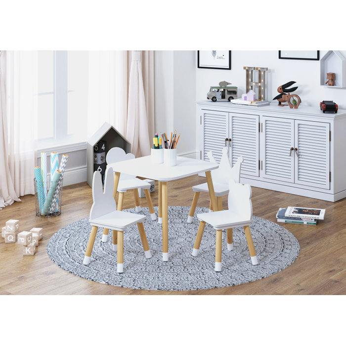 Zoomie Kids Naswith Kids Square Play / Activity Table and Chair Set ...