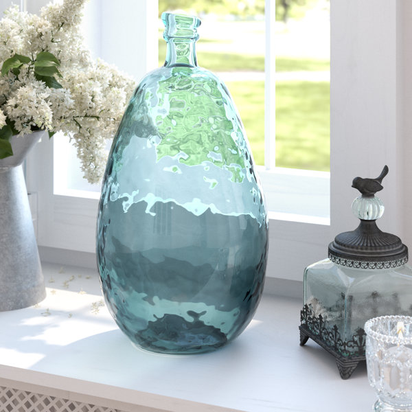 Coastal-glass-vase-blue | Wayfair
