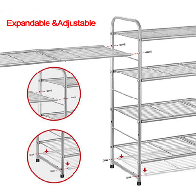 Rebrilliant 12 Pairs Silver Metal Shoe Rack & Reviews | Wayfair