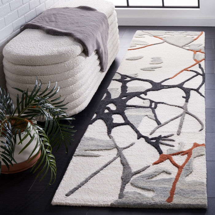 Wade Logan® Auburta Handmade Hand Tufted Ivory/Gray/Brown Rug | Wayfair