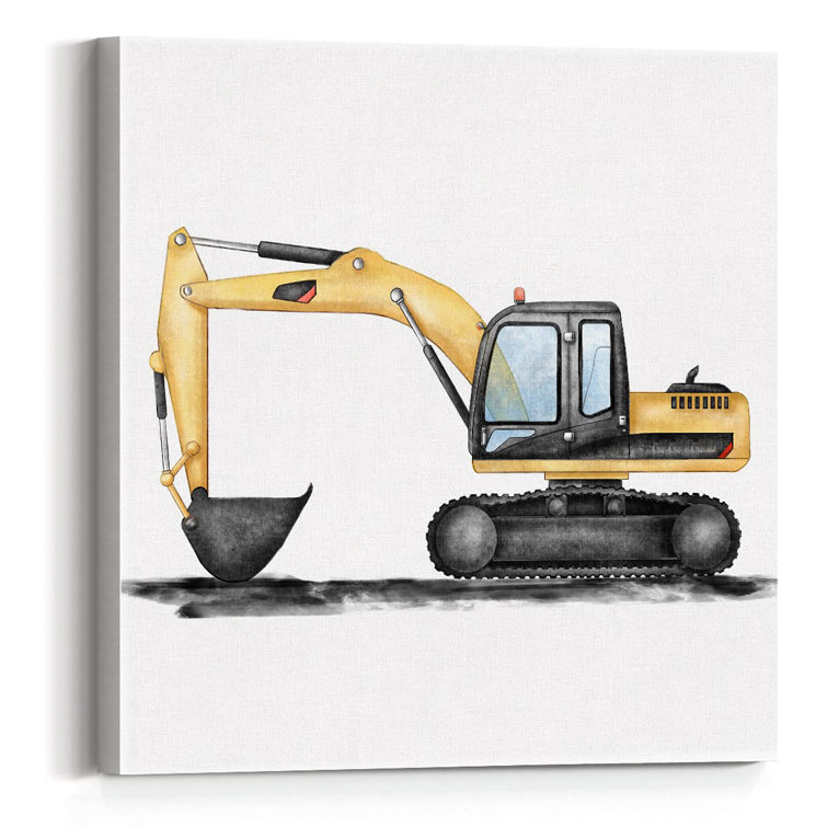 Singularity Sparklr Excavator - Wrapped Canvas Graphic Art | Wayfair
