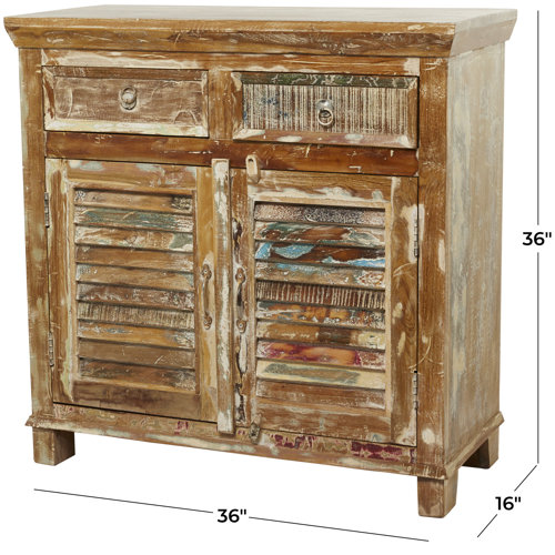 Foundry Select Denroy Rustic Wood Cabinet | Wayfair