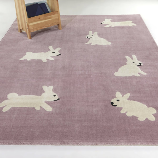 Balta Hop Lavender Kids Rabbit Area Rug | Wayfair