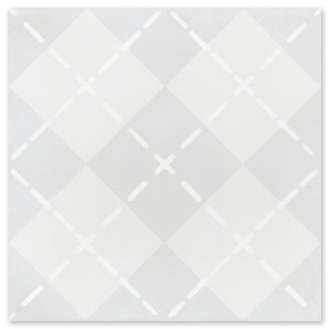 Villa Lagoon Tile Argyle Fog 8" x 8" Cement Patterned Wall & Floor Tile ...