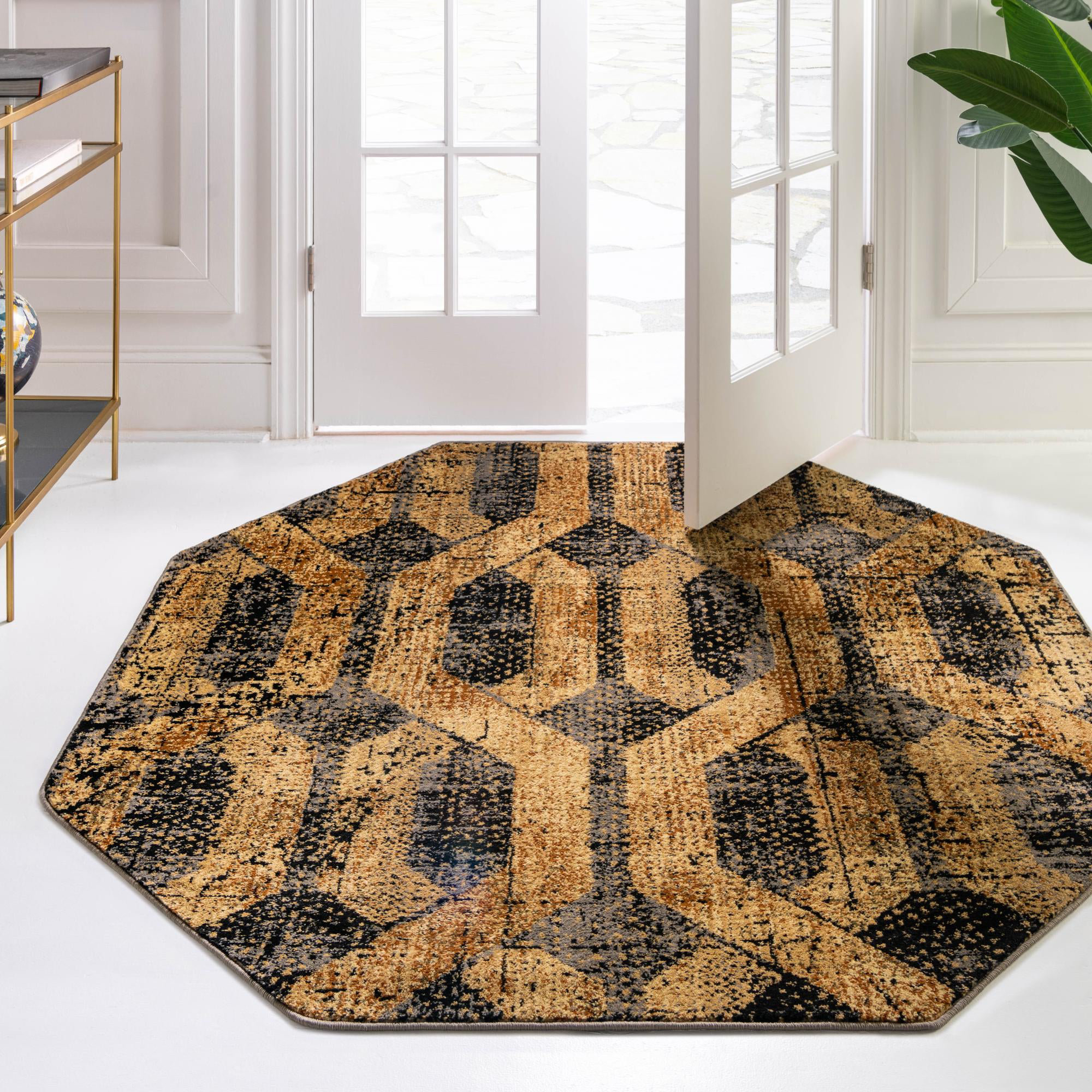 17 Stories Performance Brown/Gray Rug | Wayfair