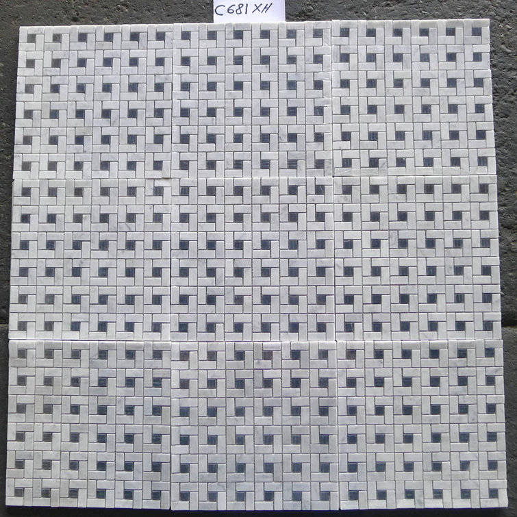 Marble Online 12" x 12" Marble Pinwheel Mosaic Wall & Floor Tile | Wayfair