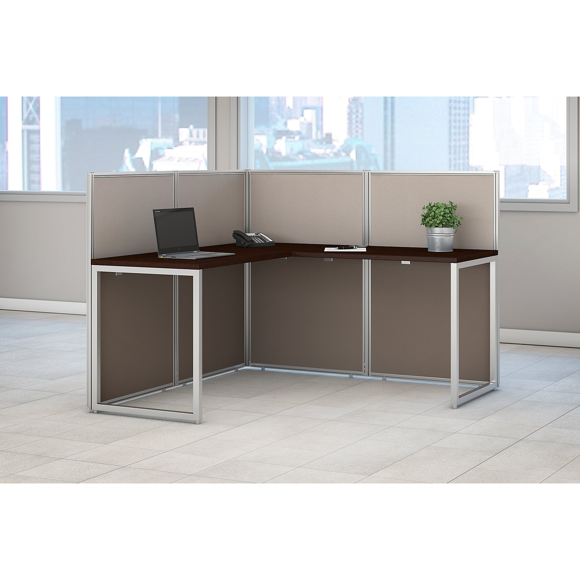 Bush Business Furniture Easy Office Configurable L-Shape Desk Shell ...