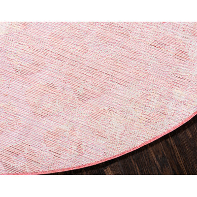 Wrought Studio Kyng 100% Space Dyed Polyester Pink/Gold Rug & Reviews ...