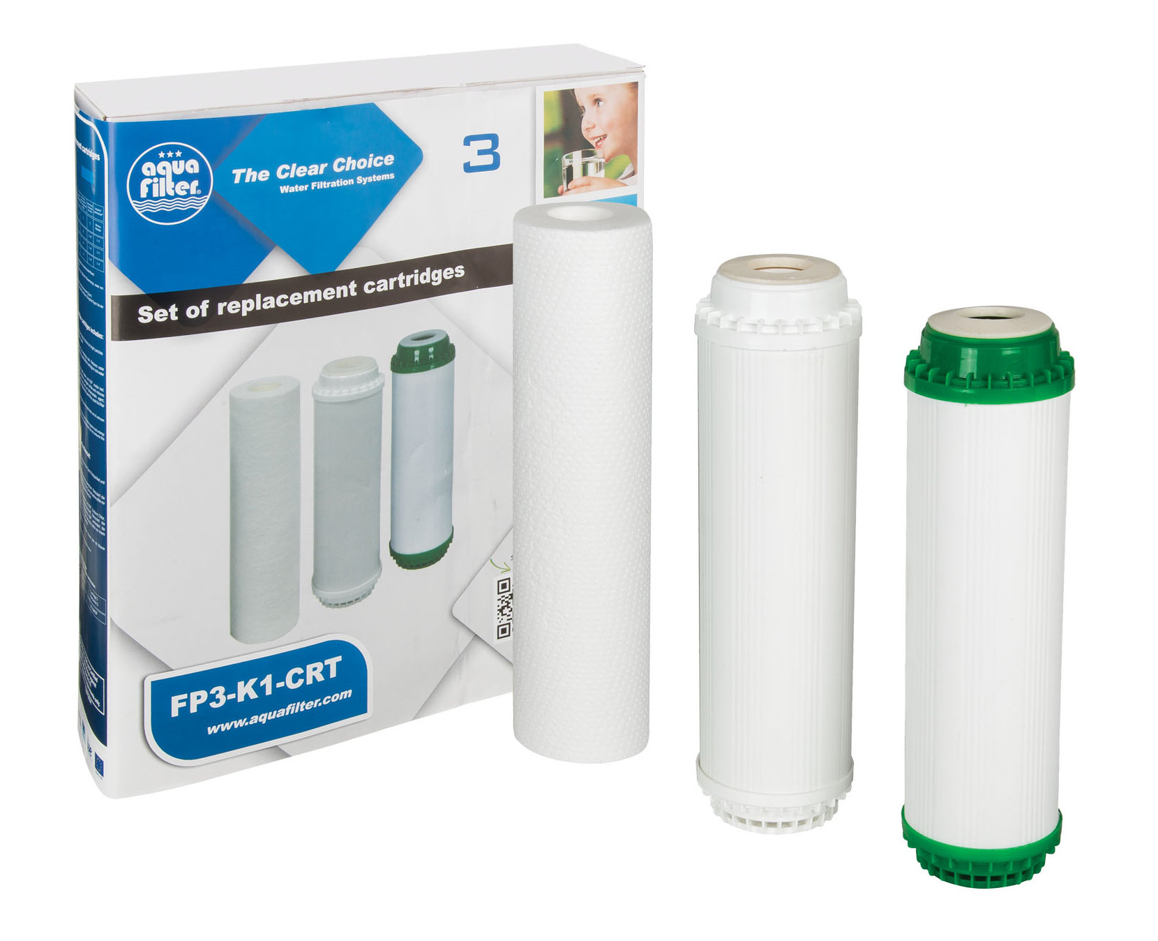 Aquafilter Water Cartridge Set 3X Replaceable Filters Removes Sediments ...
