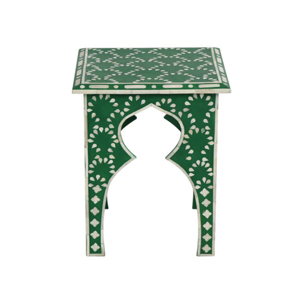 Bungalow Rose Green Bone Inlay Side Table | Wayfair