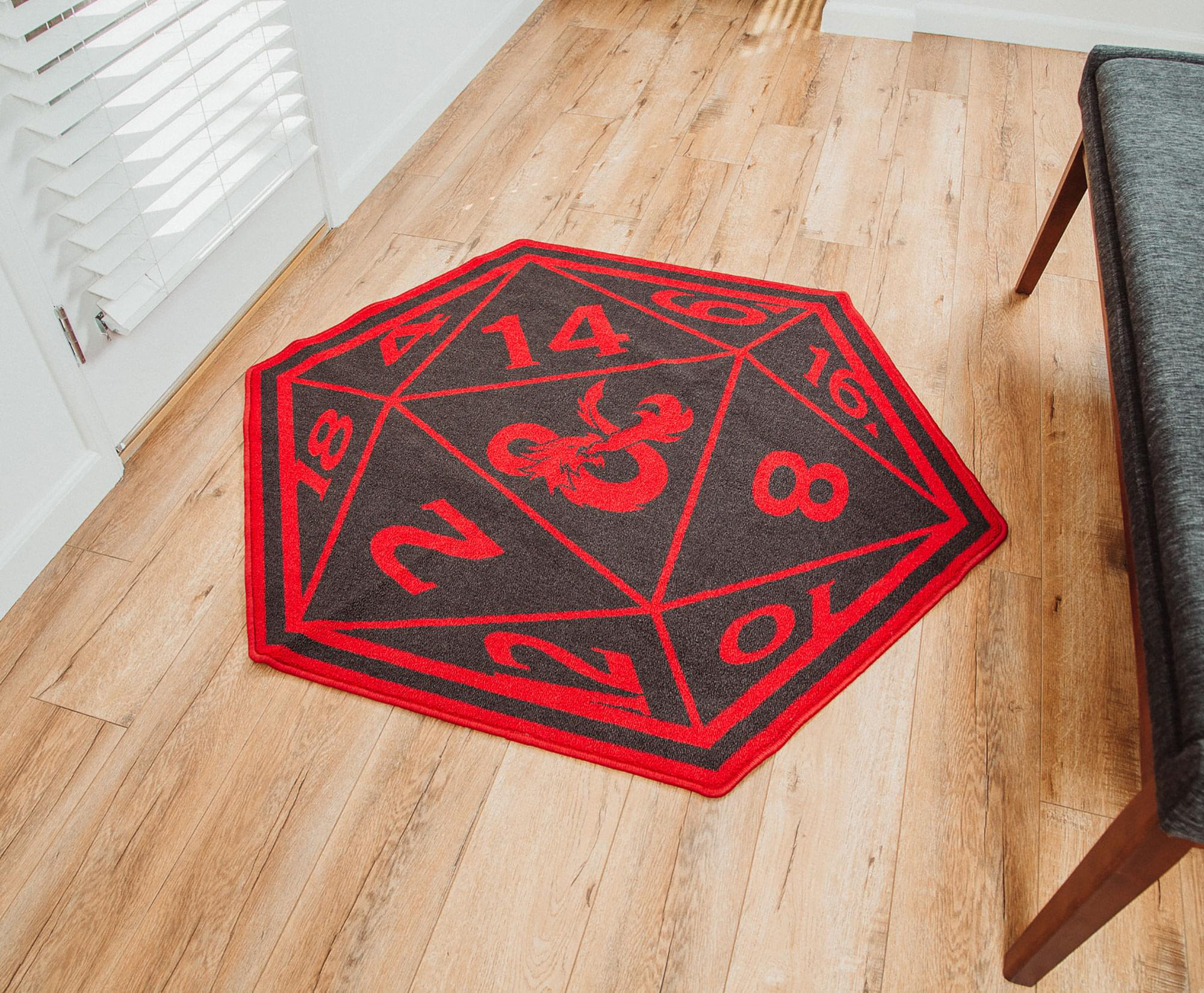 Trinx Dungeons & Dragons Red D20 Dice Printed Area Rug | 52 X 45 Inches ...