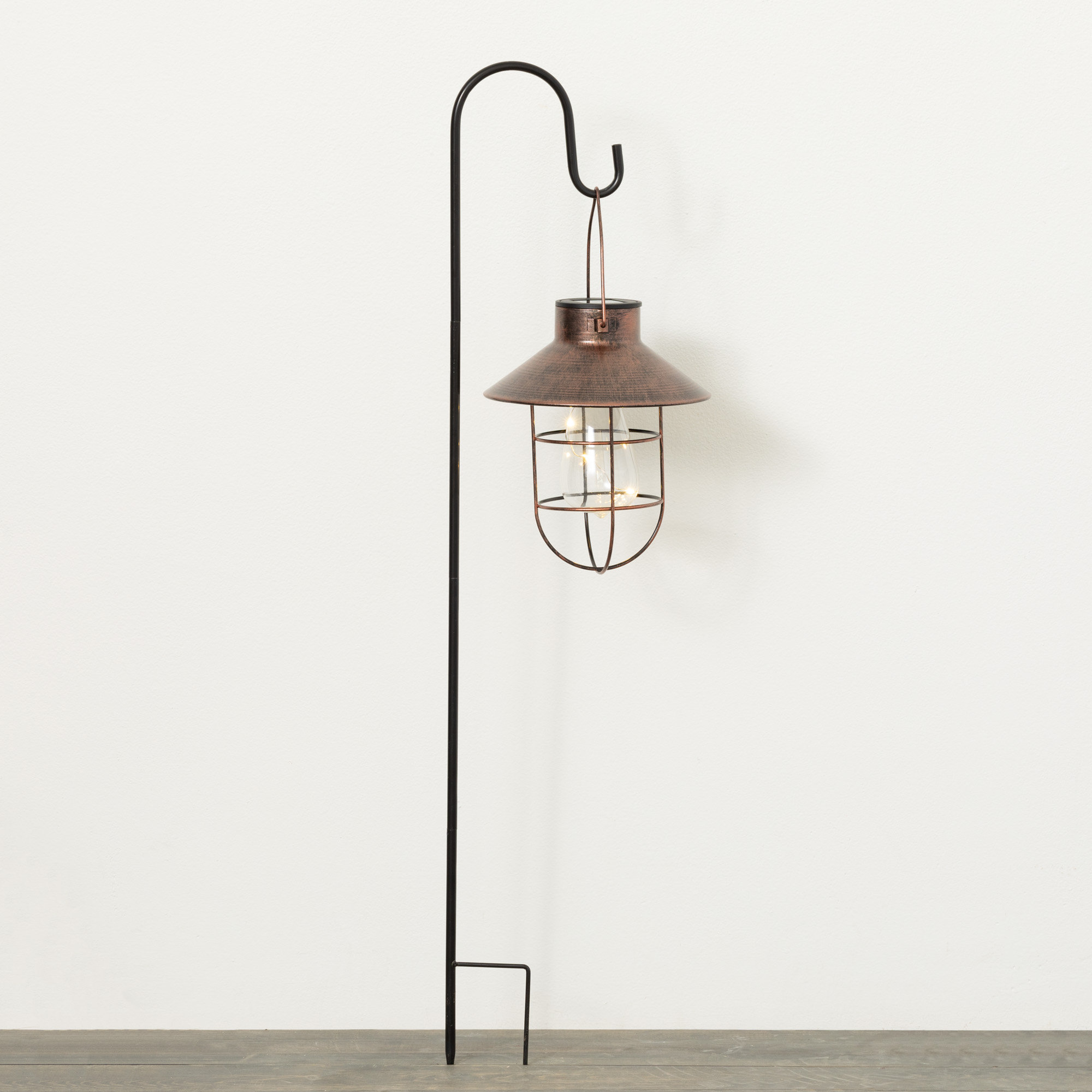 CRLE Copper/Black Solar Powered Metal Pathway Light | Wayfair