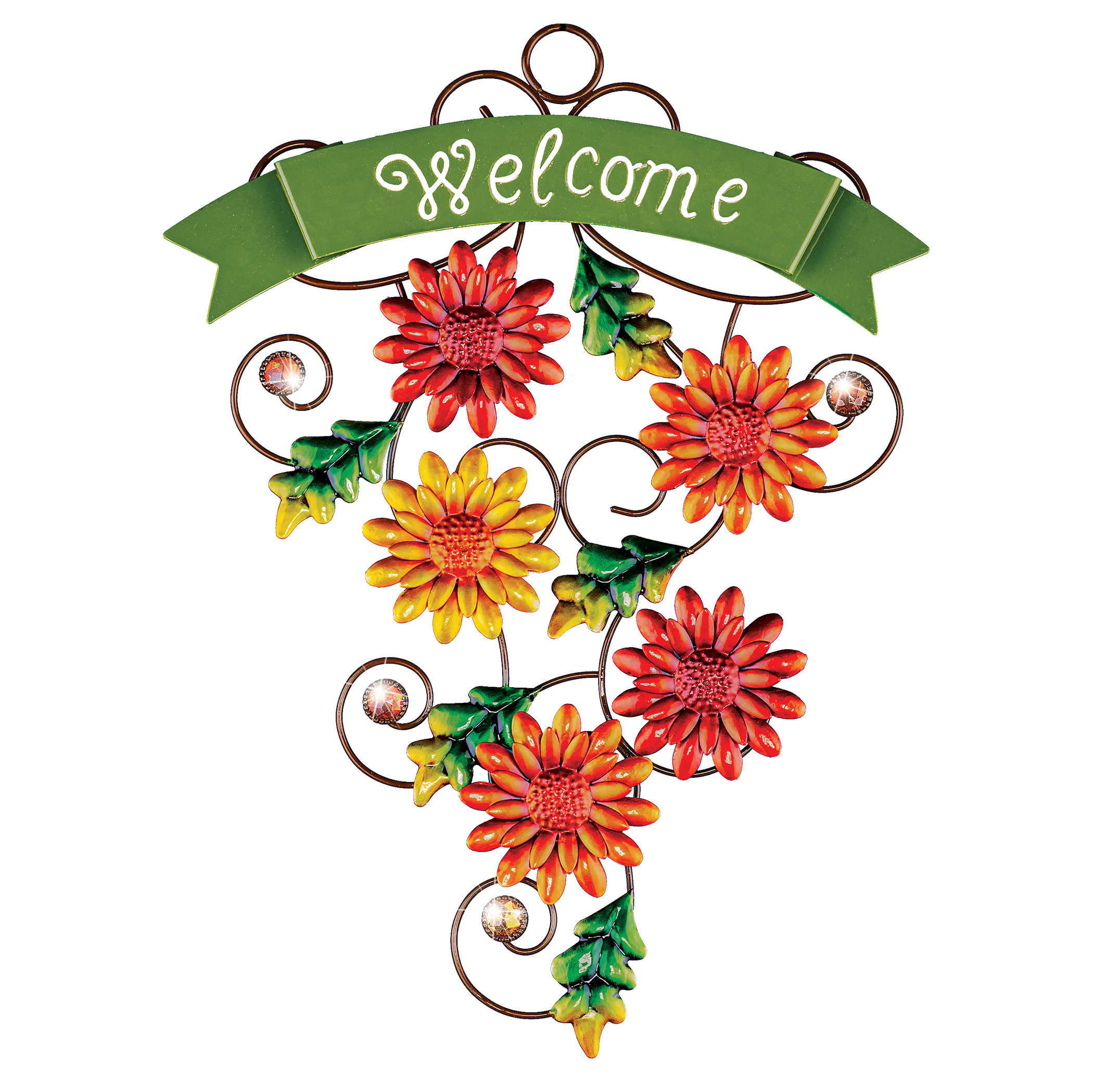 August Grove® Mums Welcome Wall Décor | Wayfair