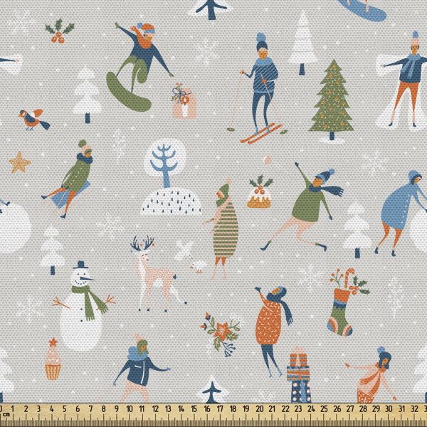 East Urban Home fab_170783_Ski Pattern Fabric By The Yard, Pastel ...
