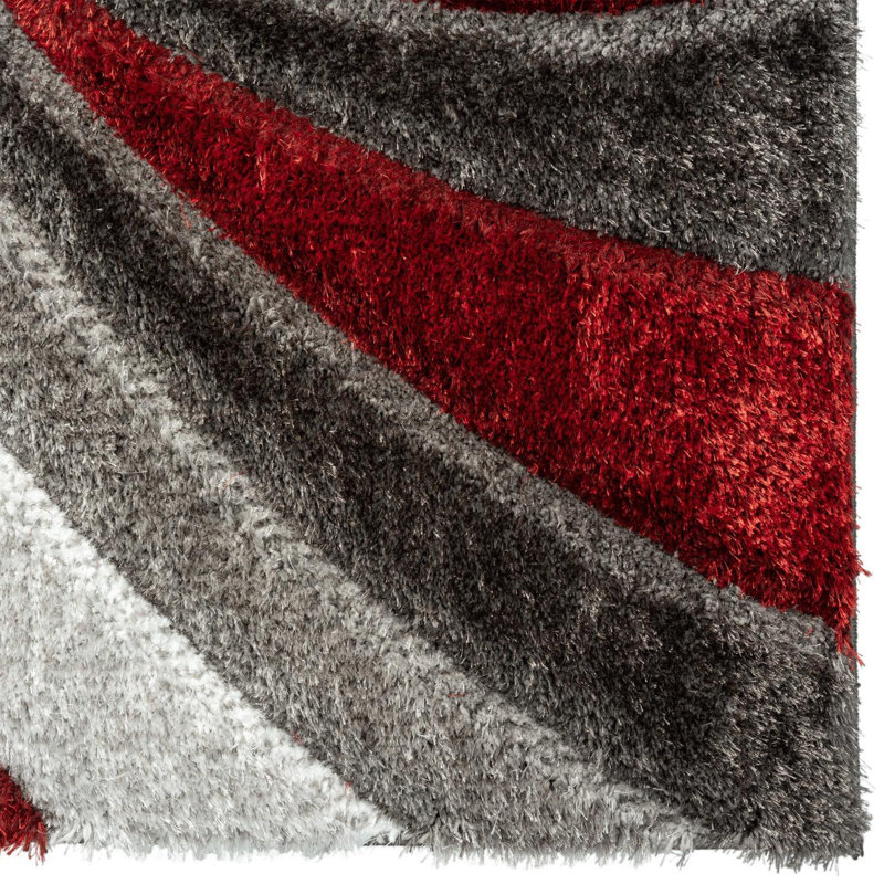 Orren Ellis Koo Performance Red/Gray Rug & Reviews | Wayfair