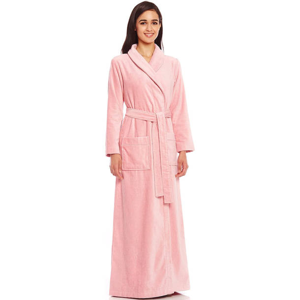 Winston Porter Laurens 100% Cotton Terry Cloth Ankle Bathrobe with ...