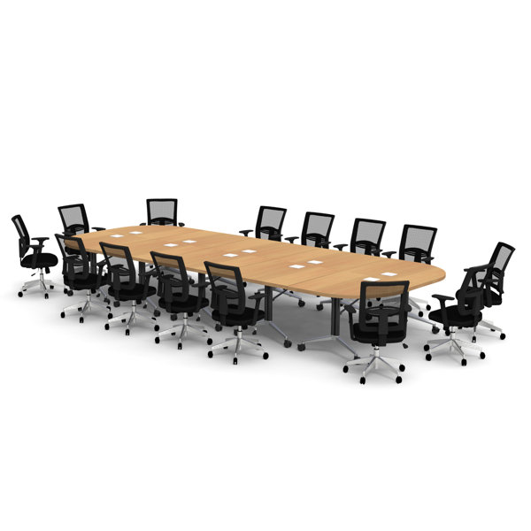 Team Tables 14 Person Fold Up Training Table and Chair Set with Casters ...