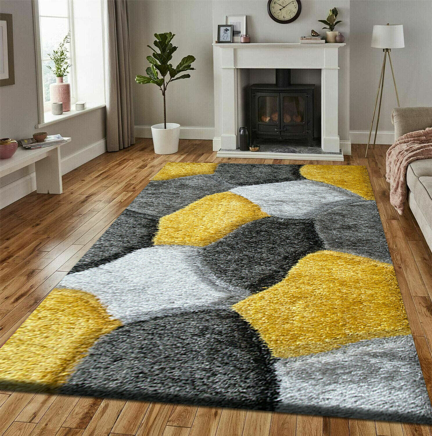 Ivy Bronx Non Slip 100% Polypropylene Geomatric Design 3D Design Pona ...