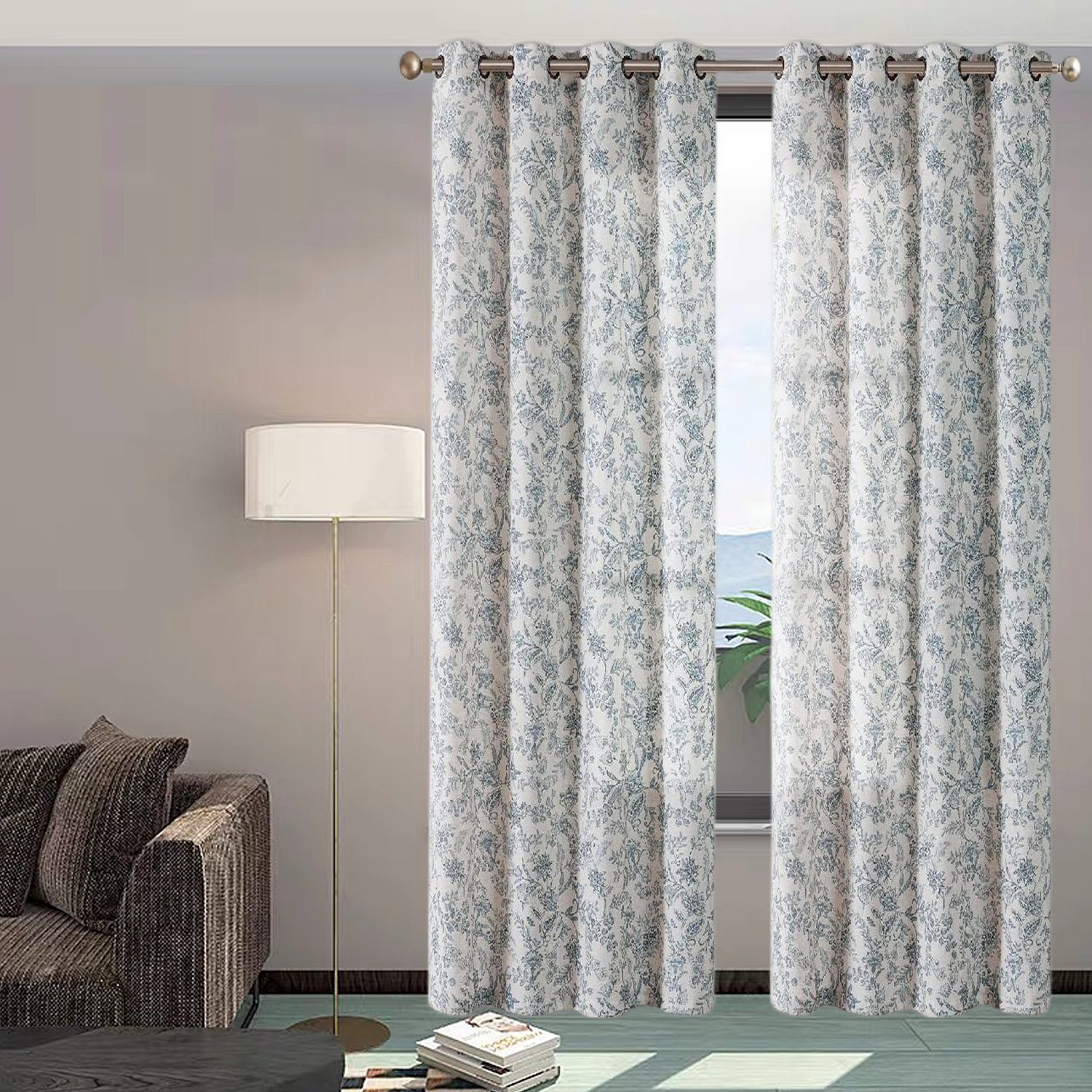Winston Porter Linen Semi-Sheer Sliding Panel Pair | Wayfair