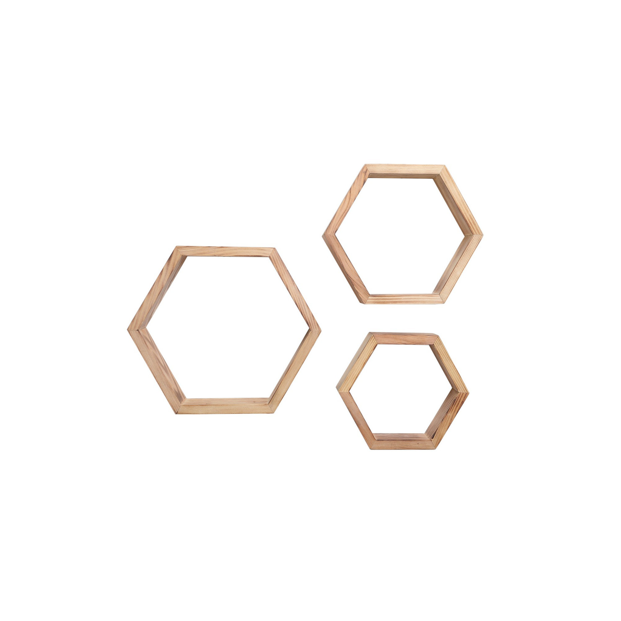 Bless international Kjersten 3 Piece Hexagon Fir Solid Wood Accent ...