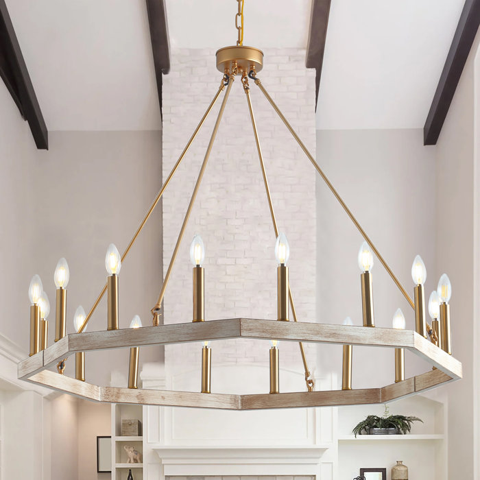 Mercer41 Dilja 16 - Light Dimmable Wagon Wheel Chandelier & Reviews ...